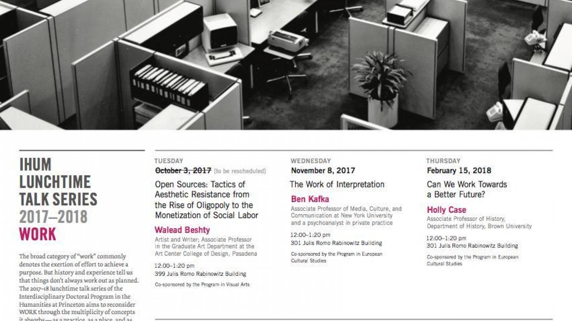 IHUM Lunchtime Talk: Ben Kafka, "The Work of Interpretation"