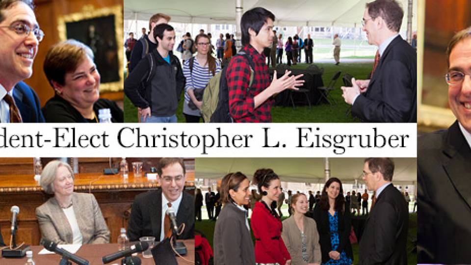 Christopher L. Eisgruber named 20th president of Princeton University