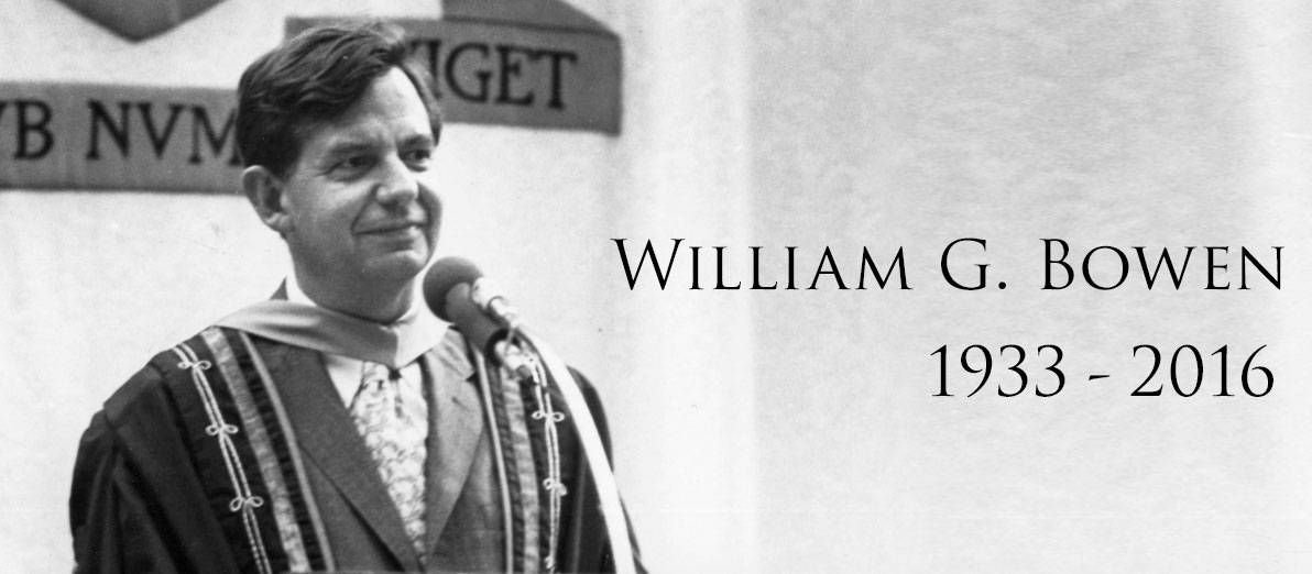 William G. Bowen, 17th president of Princeton University, dies at age 83