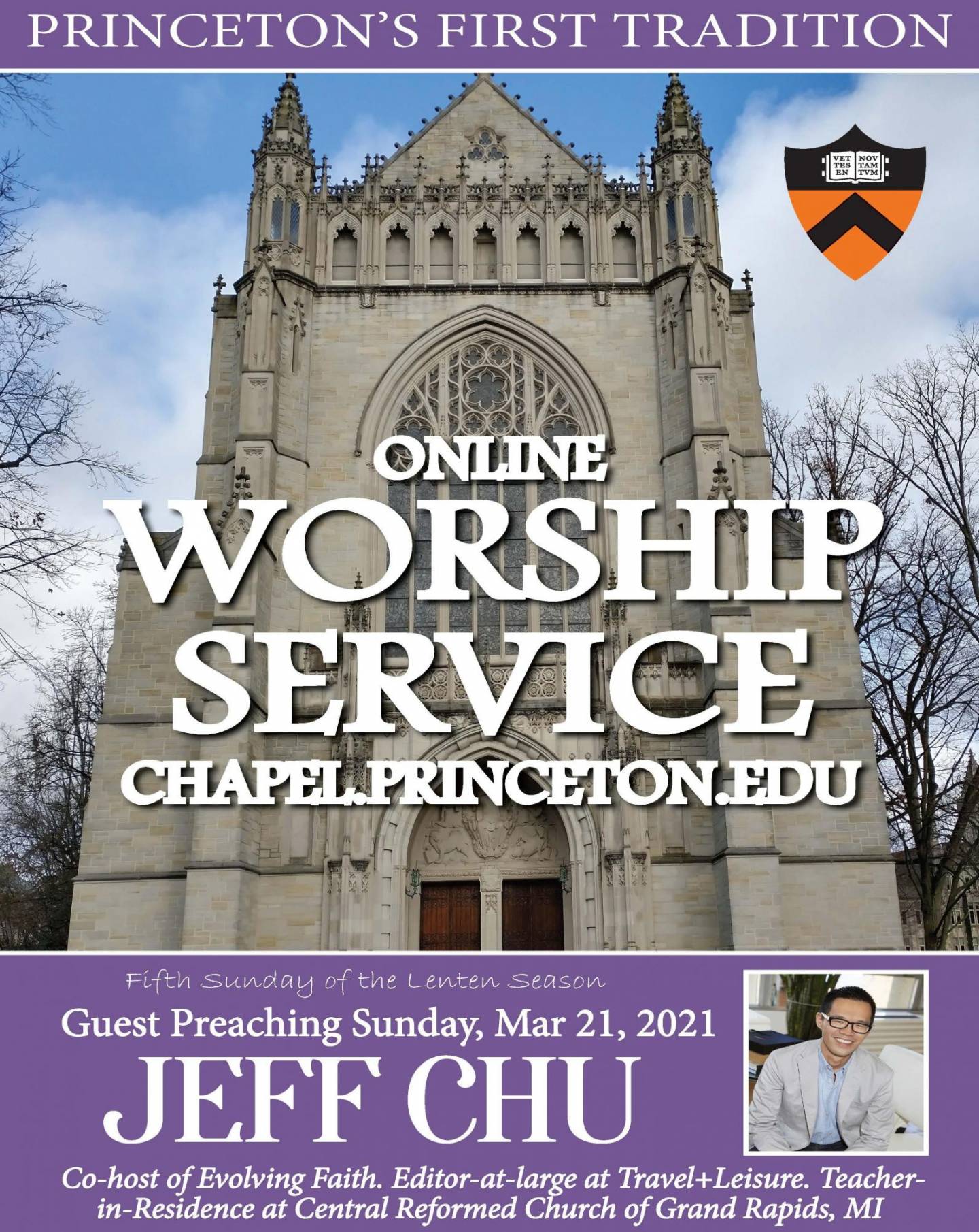 Sunday Worship Service with guest preacher, Jeff Chu - virtual event